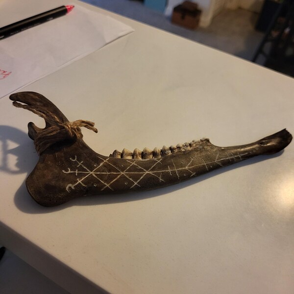 Made to Order : Primitive Sigil Deer Jawbone Ritual Knife - Etsy