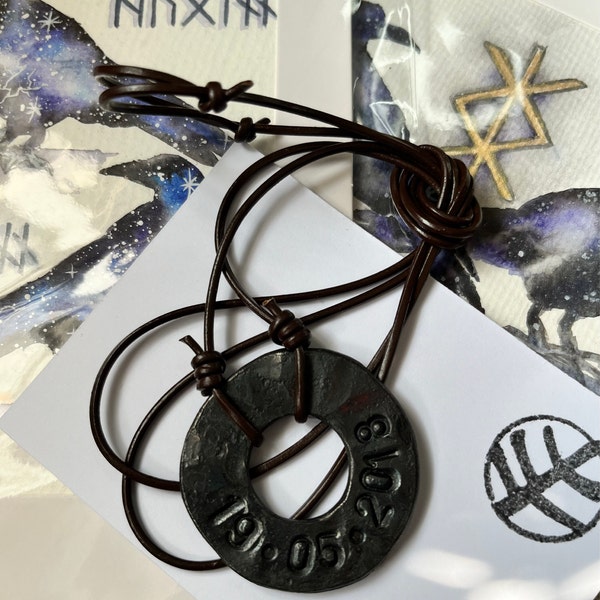 Hand Forged Hammered Iron Ring Pendant Necklace - Blacksmith Made - 6th ...