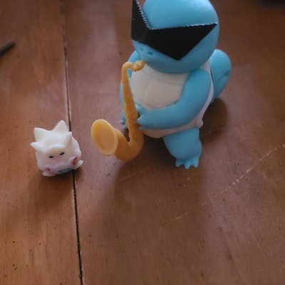 Squirtle Saxophone Figure 3D Printed, Pokemon Fan Gift, Viral Meme ...