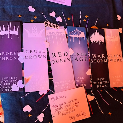 22. Red Queen Series Inspired Bookmark Set Novellas Options Available ...