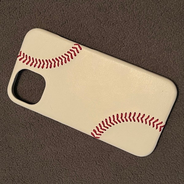 Leather Baseball iPhone Case / Raised Red Hand Stitching / Gift for ...