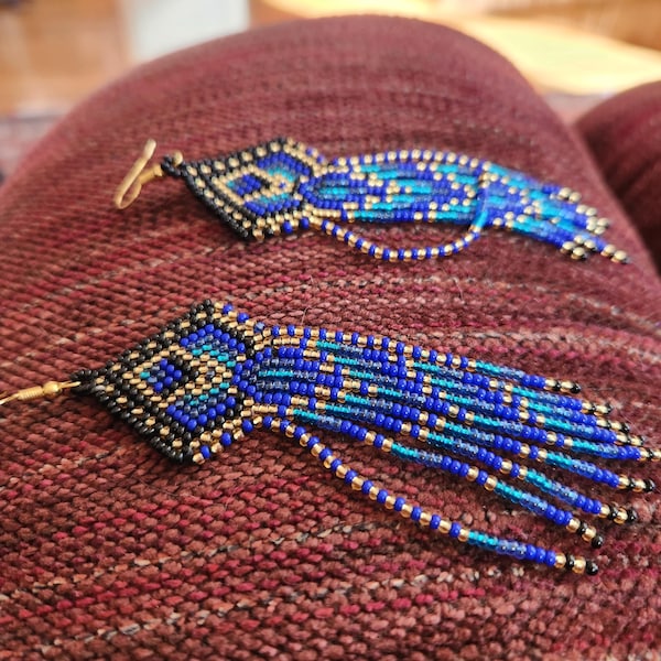 Beadwork Earrings, Multi Colours Earrings Beaded Earrings Ethnic ...