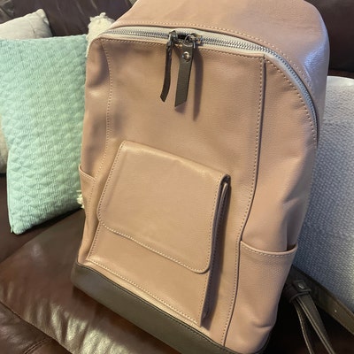 Pink Leather Backpack for Women, Leather Hiking Bag for Girls, Leather ...