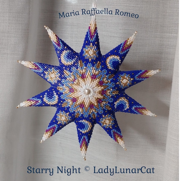 Peyote 2 Drop Star Pattern for Beading - Starry Night 23PS2D008 14 Rows ...
