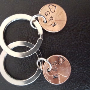 2 Personalized Keychain Set Boyfriend Gift Girlfriend Gift Engraved ...