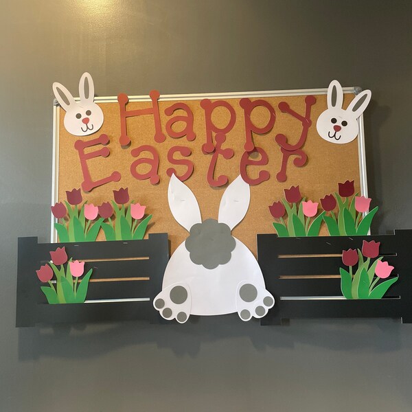 Easter Bunny Bulletin Board, Spring, Easter, Pre Made, Welcome Spring ...