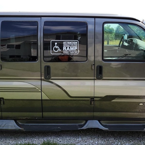 Handicap Wheelchair Ramp Access Decal - Disabled Car Decal - Handicap ...