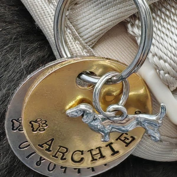 Dachshund Sausage Dog Hand Stamped Handmade Dog Tag #poshtags Collar ...
