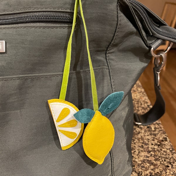 Lemon Handbag Charm Kawaii Keychain Leather Handbag Decor Farmers ...