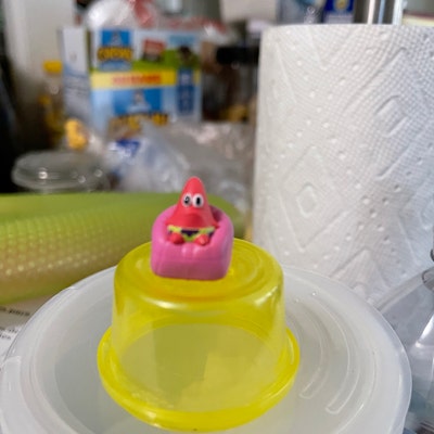 Baby Patrick Star Sitting on the Sofa Inspired Resin Artisan Keycap Key ...