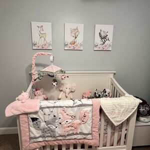 Baby Girl Fox Crib Bedding Set personalized Baby Girl Blanket With ...