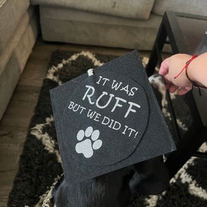 Dog Graduation Hat / Cap It Was RUFF With Paw Print - Etsy