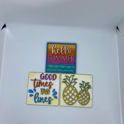 Summer Leaning Sign File SVG, Glowforge Tiered Tray ...