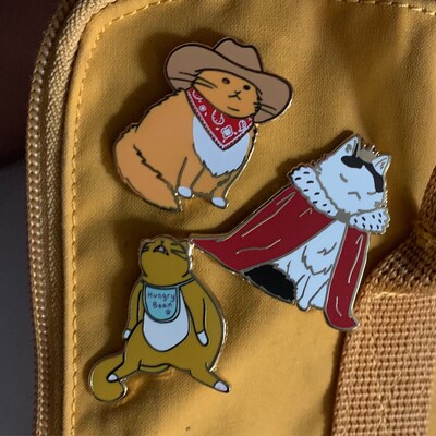 Queen Cat Enamel Pin and Sticker Set - Etsy