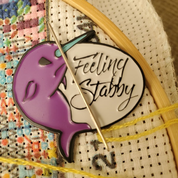 Feeling Stabby Needle Minders for Cross Stitch, Narwhal Gifts, Quilting Needle Minder, Sewing ...