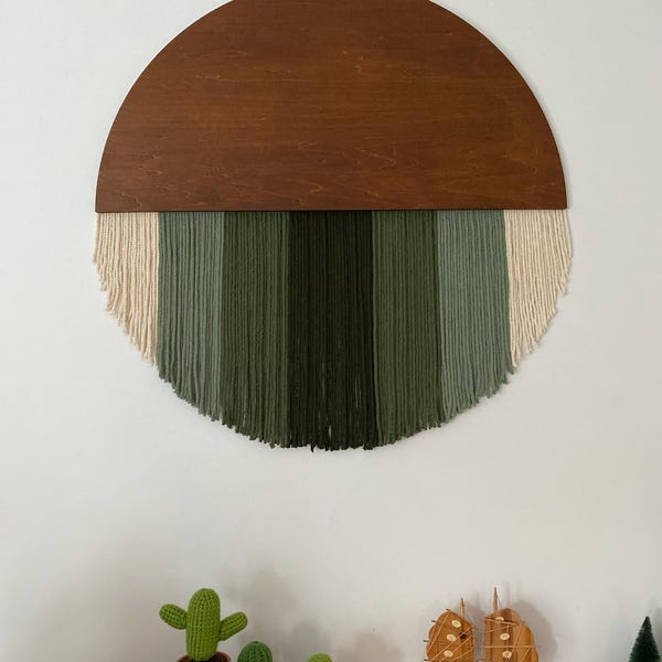 Half Moon Wall Hanging, Fiber Wall Art, Minimalist Artwork, Home Office ...