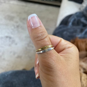 Custom Skinny Name Ring Personalized Stackable Rings in - Etsy