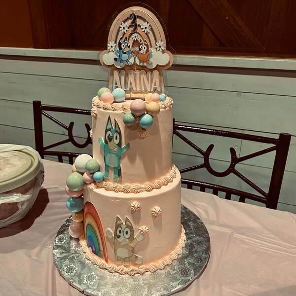 BLUEY CAKE TOPPER Bluey Themed Birthday for Her Girls Birthday Party ...