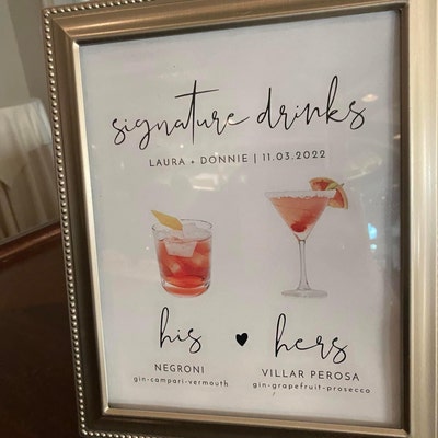 BLAIR Signature Drink Sign Template, Printable Minimalist Signature ...