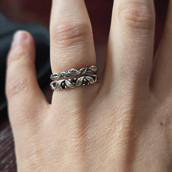 Moissanite Cluster Engagement Ring, Unique Vintage Leaf Fantasy Gold ...
