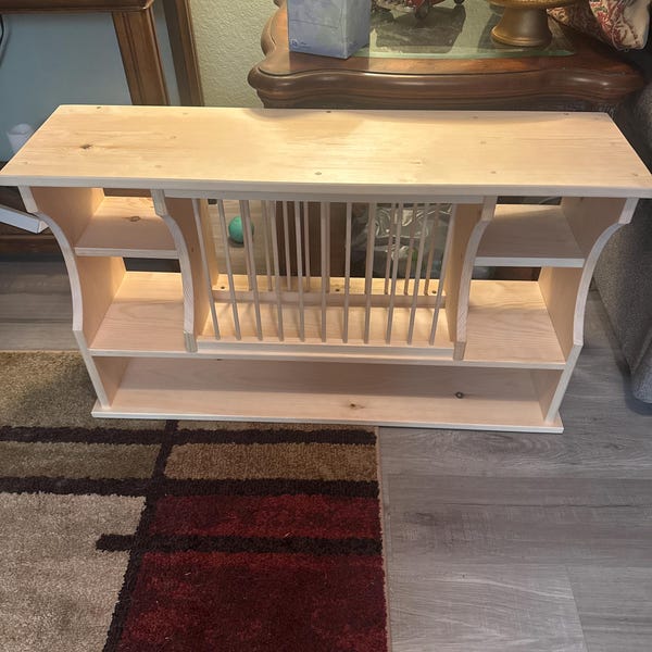 Kitchen Window Plate Rack Shelf Wood Dish Cabinet for Plates Mugs Tea ...