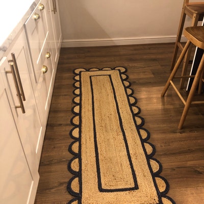 Scallop Runner Rug, Jute Scalloped Rug, Jute Runner Rug, Natural Jute ...