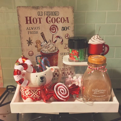 Hot Chocolate Sign Hot Cocoa Sign Candy Cane Wreath Candy - Etsy