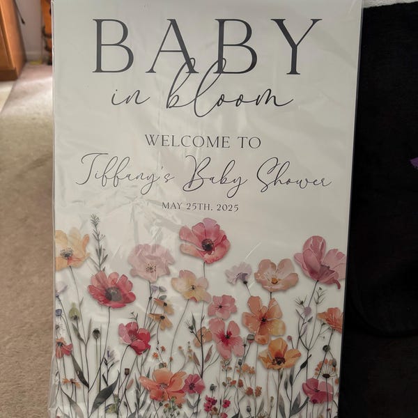 Baby in Bloom Sign, Wildflower Baby Shower Welcome Sign, Baby in Bloom ...