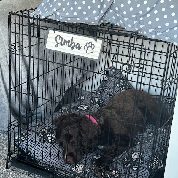 Wooden Dog Name Tag, Dog Kennel Sign, Personalized Pet Tag, Dog Room ...