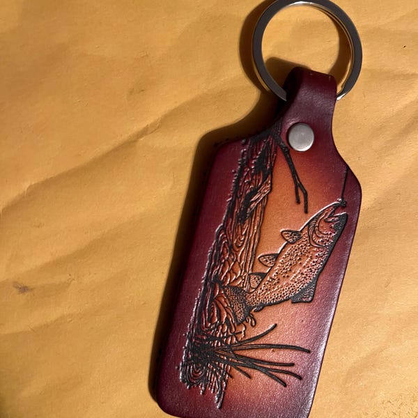 Handmade Leather Elk Key Tag - Etsy