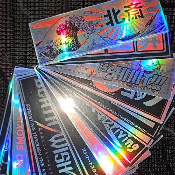JDM CAR DECAL | Laser Rainbow | Japanese Racing Vinyl Slap Stickers - Etsy