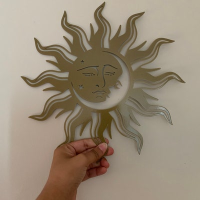 Sun Moon Face Metal Wall Art Steel Decor - Etsy