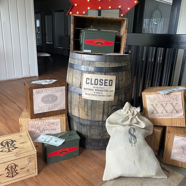 12 Prohibition Bootlegger Crate Labels JPG Set ~ 8.5X11 Speakeasy ...