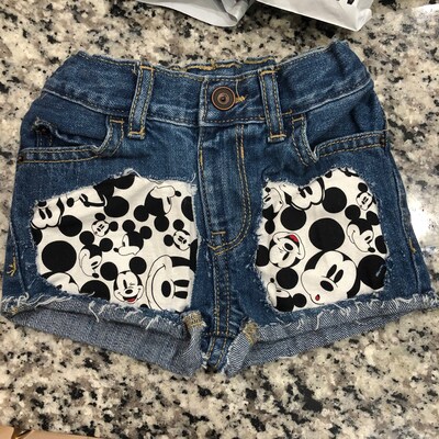 Mickey Mouse Birthday Shorts Ripped Distressed Made From - Etsy