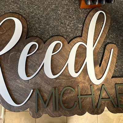 Personalized 3D Nursery Baby Name Sign Custom Wood Name Plaque ...