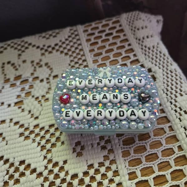 Custom Bedazzled Pill Box: Rhinestone Travel Case - Etsy