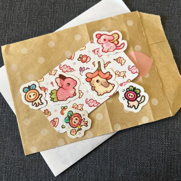 Mini Strawberry Bunny and Flower Bunny Sticker Set of 2 / Cute Rabbit ...