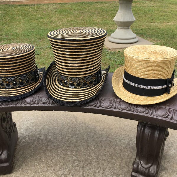 Regency Straw Top Hat – Empire Victorian Style – Elegant Summer ...