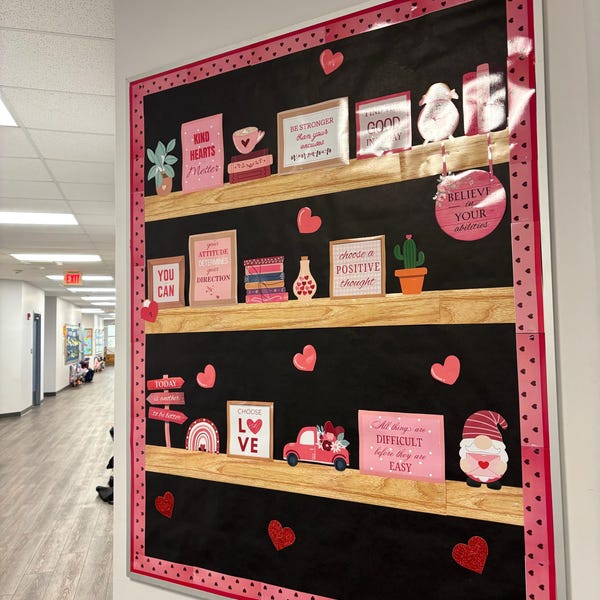 Valentines Day Bulletin Board Printable Positive Classroom Door Decor ...