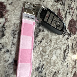 Checkered Keychain Wristlet Keyfob Fabric Key Wristlet Car Key ...