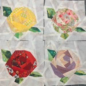Rose Foundation Paper Piecing Pattern - Etsy