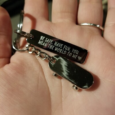 Skateboard Key Chain-personalized Engraved With Your Message-skate ...