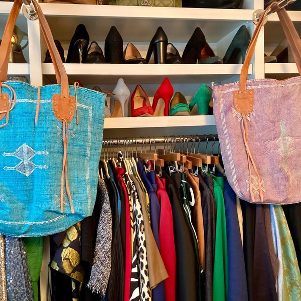 Amazing STRAW BAG Handmade With Leather- French Market Basket- Straws ...