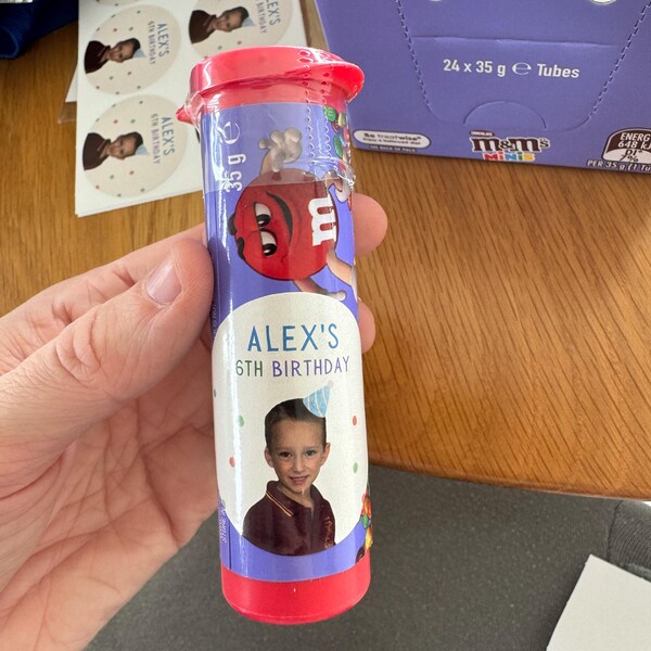 Cute Kids Birthday Party Sticker, Custom Birthday Face Sticker, Girl ...