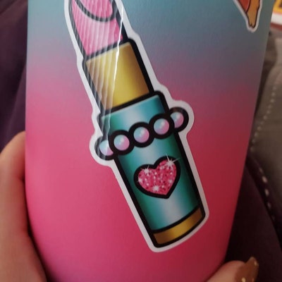 Pretty Pink Lipstick Vinyl Sticker - Etsy