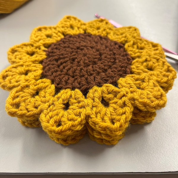 Crochet Pattern, Sunflower Coaster, Lace Multi-colour Flower Pattern - Etsy