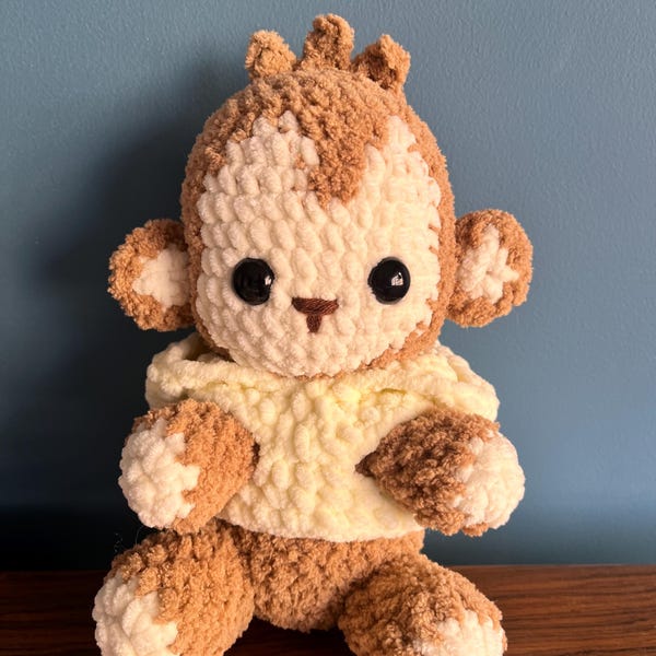 Hoodie Baby Monkey Crochet Pattern - Etsy