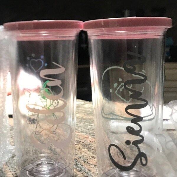 BOBA CUP Personalized Reusable (20oz) Fully Custom Vinyl Design or ...