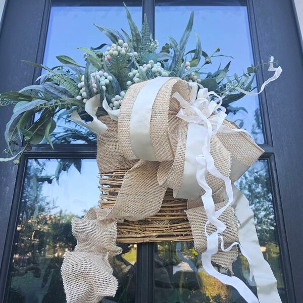 Pumpkin Swag Wreath, Orange Pumpkin Swag for Front Door, Fall Door Swag ...