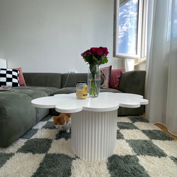 Coffee Table Funky Table Fluted Legs Table Cloud-shaped Table Colorful ...